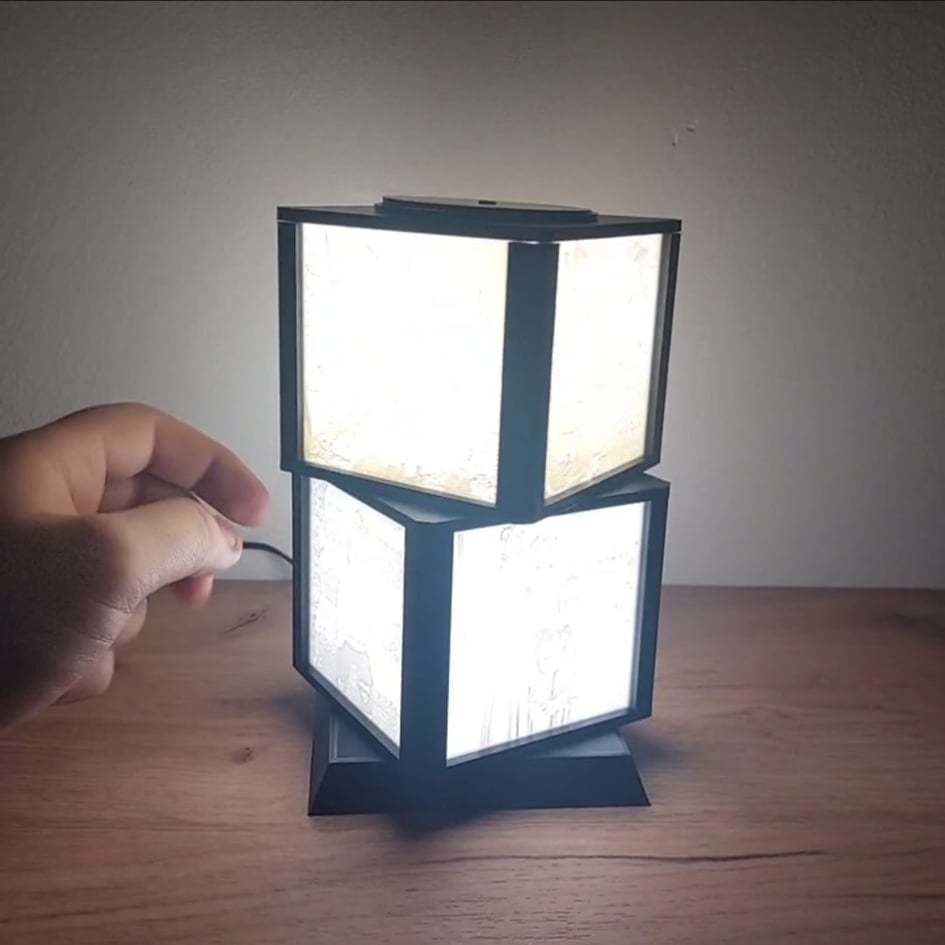 ROTATING LITHOPHANE LAMP 3D model 3D printable | CGTrader