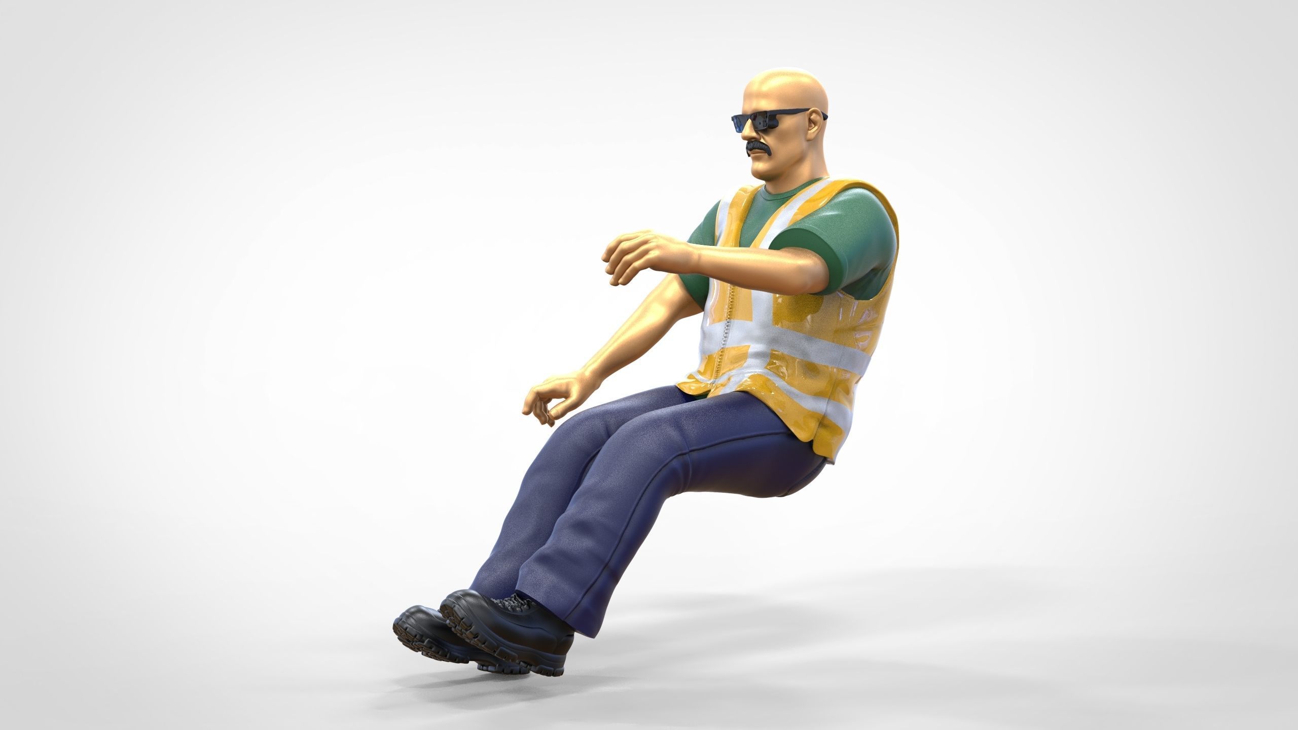 N5 construction worker driving 3D model 3D printable | CGTrader