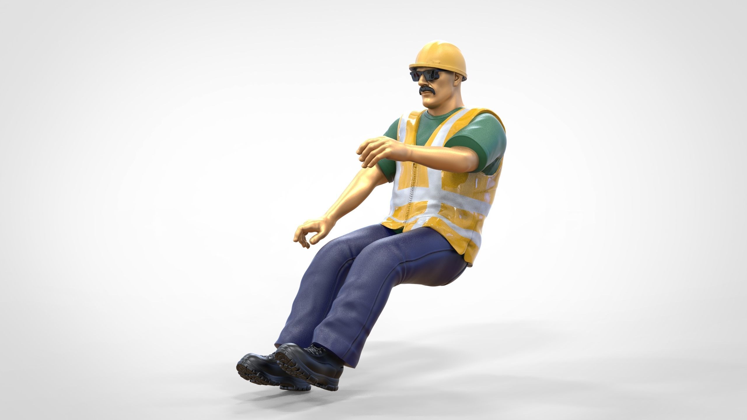 N5 construction worker driving 3D model 3D printable | CGTrader