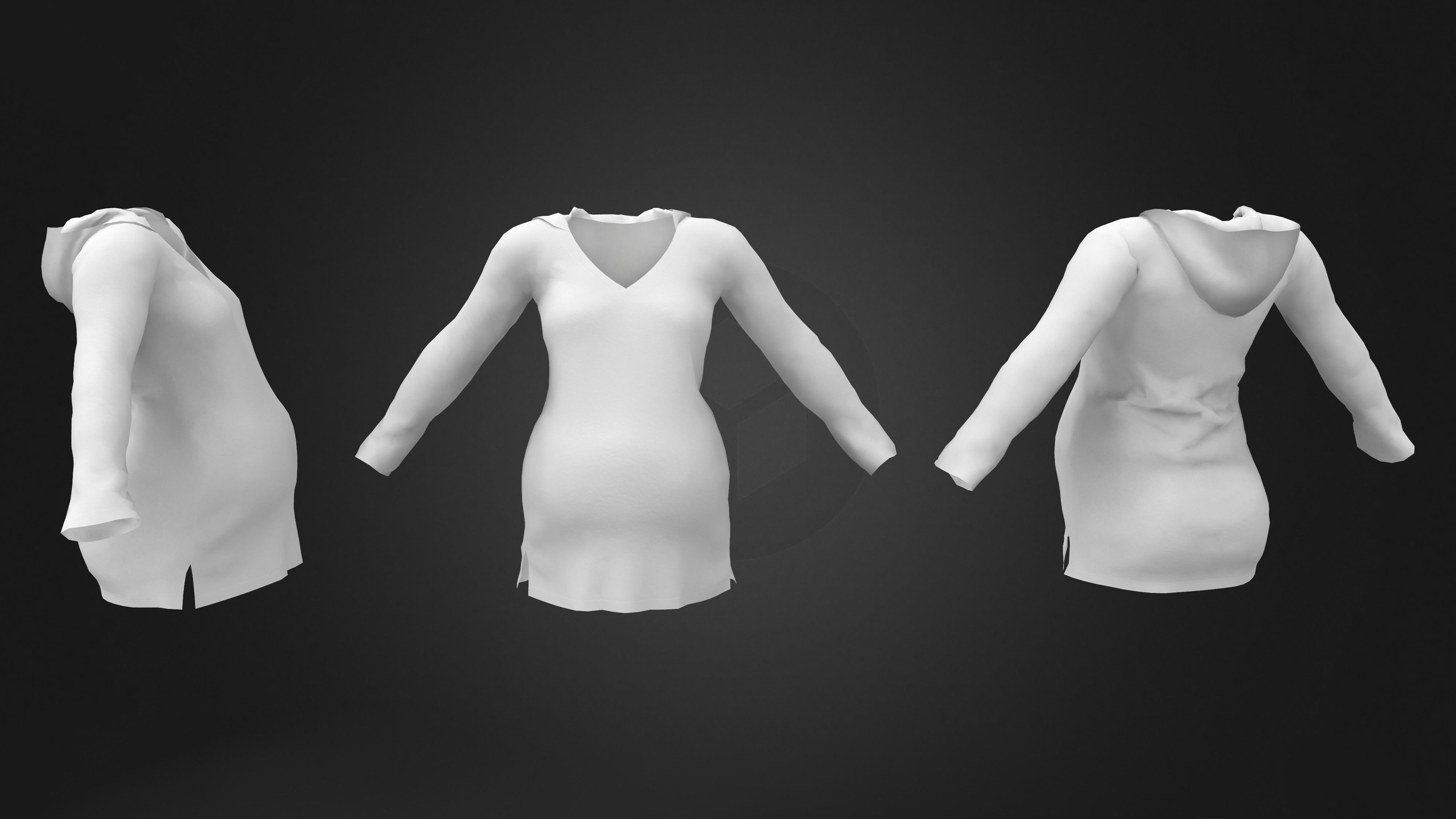 3D model Maternity Hooded Tunic VR / AR / low-poly | CGTrader