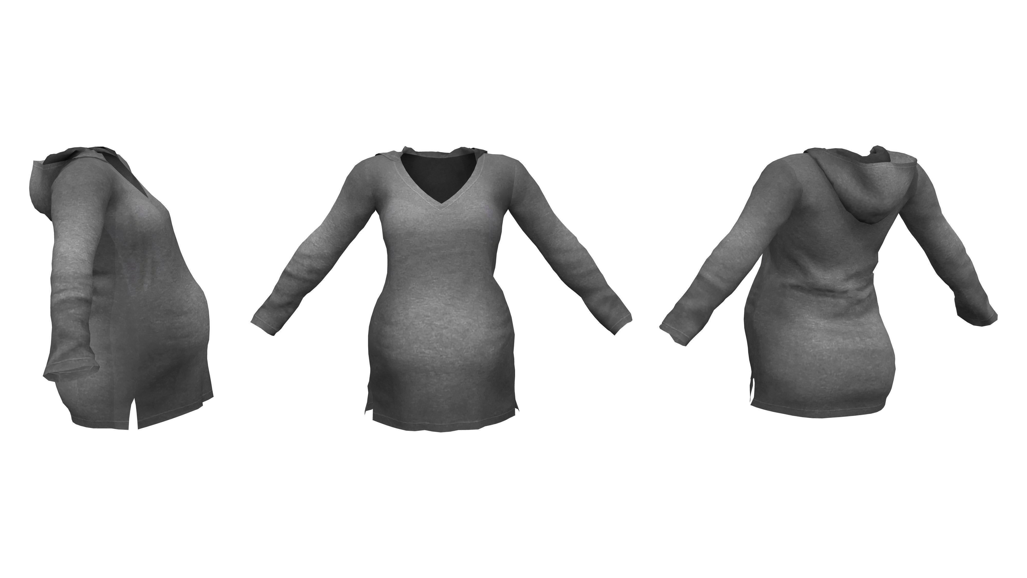 3D model Maternity Hooded Tunic VR / AR / low-poly | CGTrader