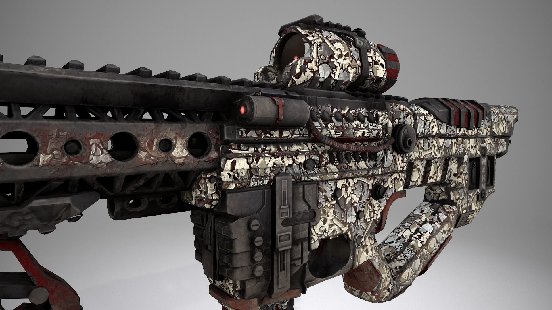 3D model M4-HM Sniper Rifle Skullcrasher VR / AR / low-poly | CGTrader