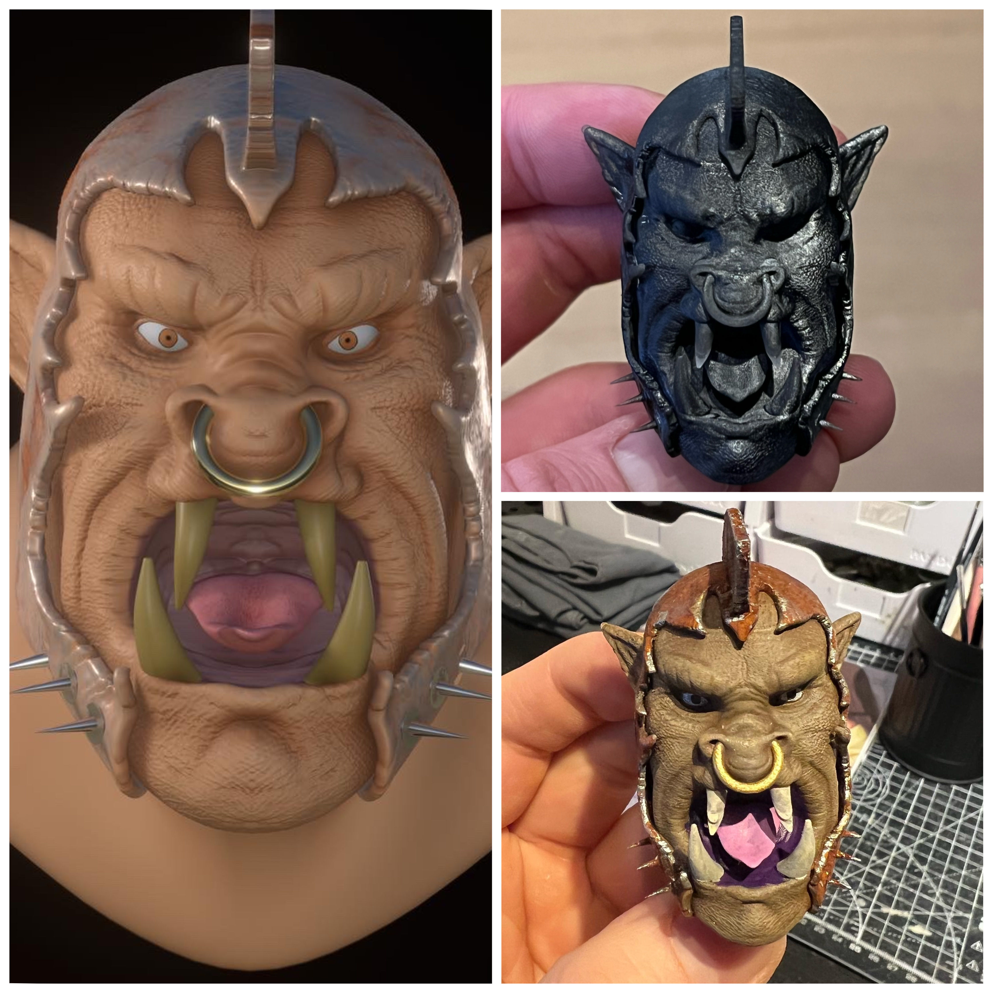 Orc Head with helmet 3D model 3D printable | CGTrader