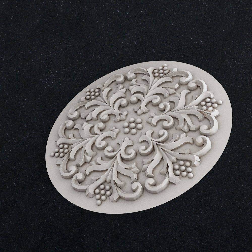 Decor ornately carved circular mold 3D model 3D printable | CGTrader