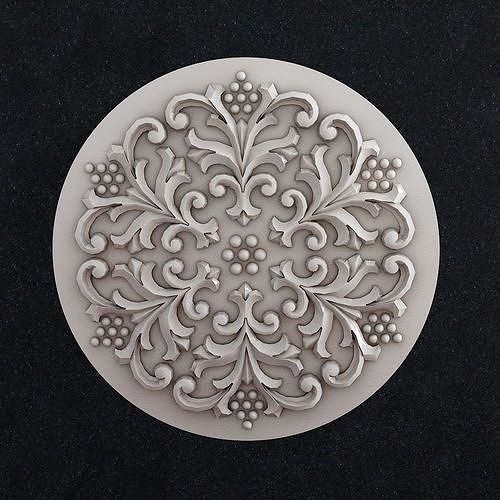 Decor ornately carved circular mold 3D model 3D printable | CGTrader