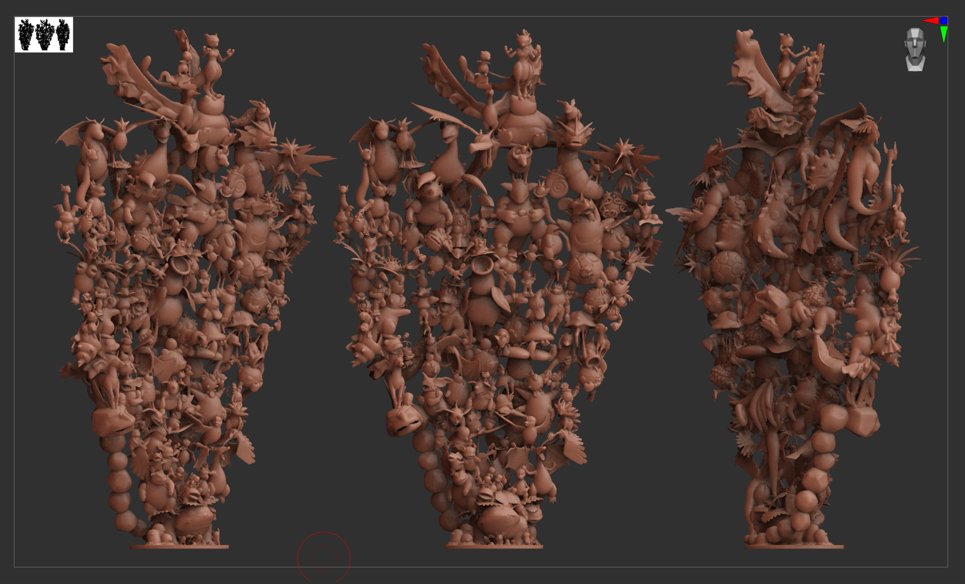 All 151 first generation Kanto Pokemon posed together 3D model 3D ...