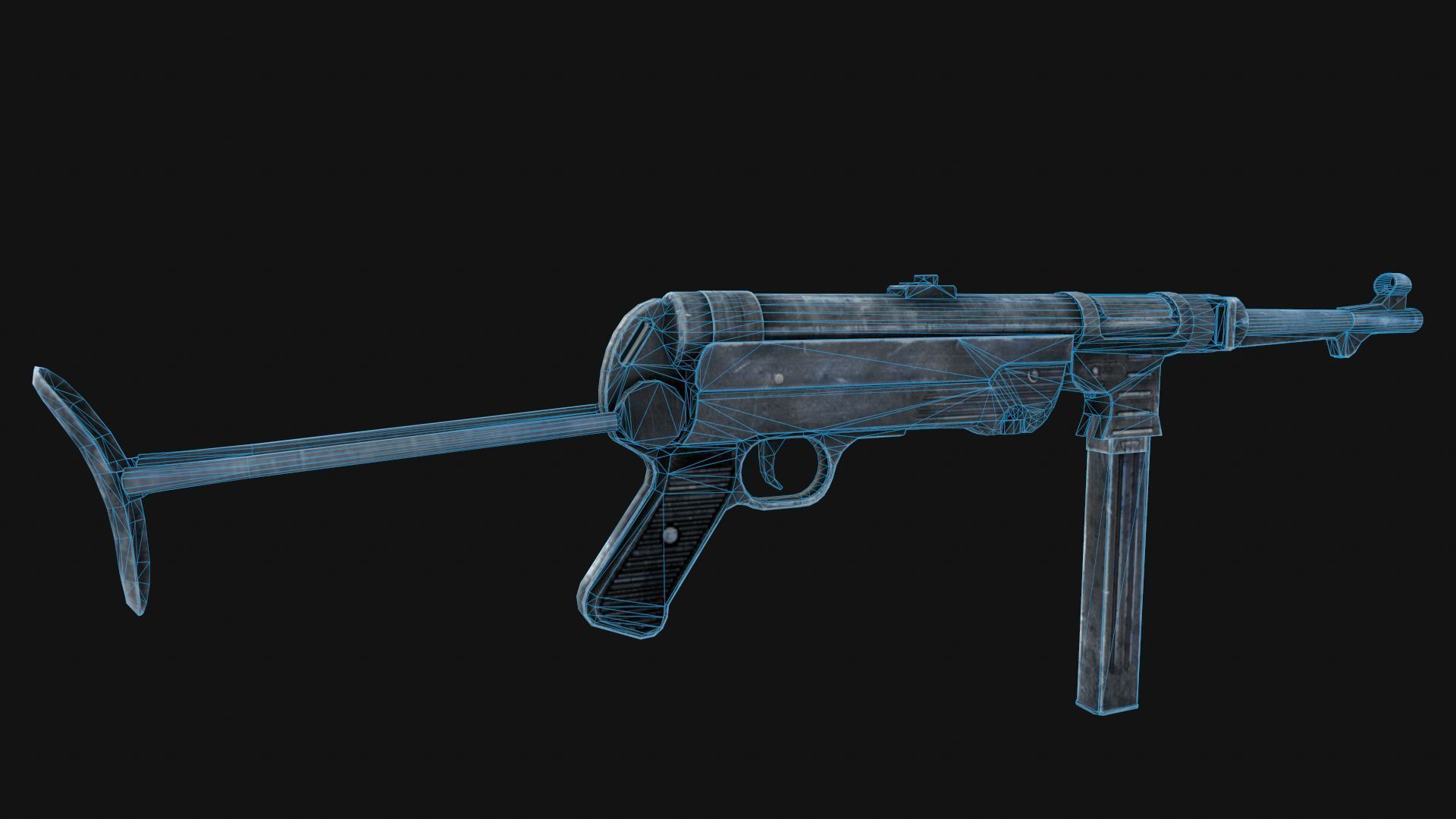 3D model Submachine gun MP40 VR / AR / low-poly | CGTrader