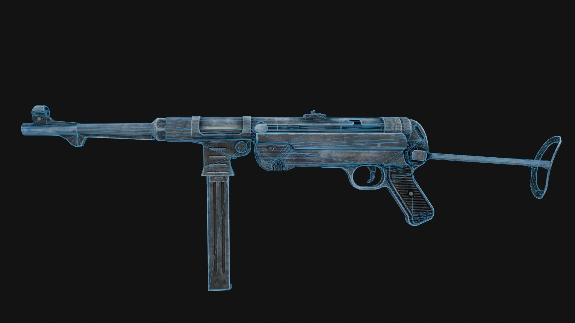 3D model Submachine gun MP40 VR / AR / low-poly | CGTrader