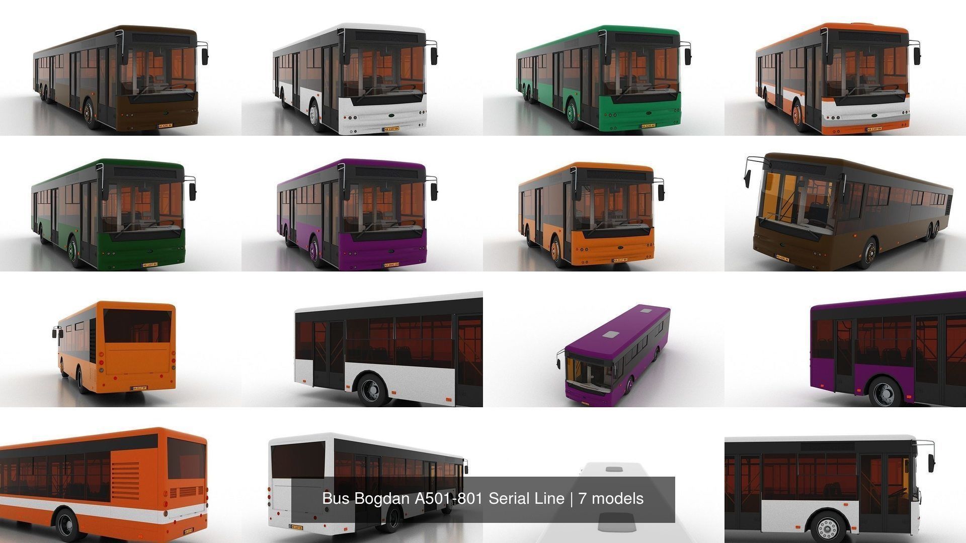 Bus Bogdan A501-801 Serial Line 3D Model Collection | CGTrader