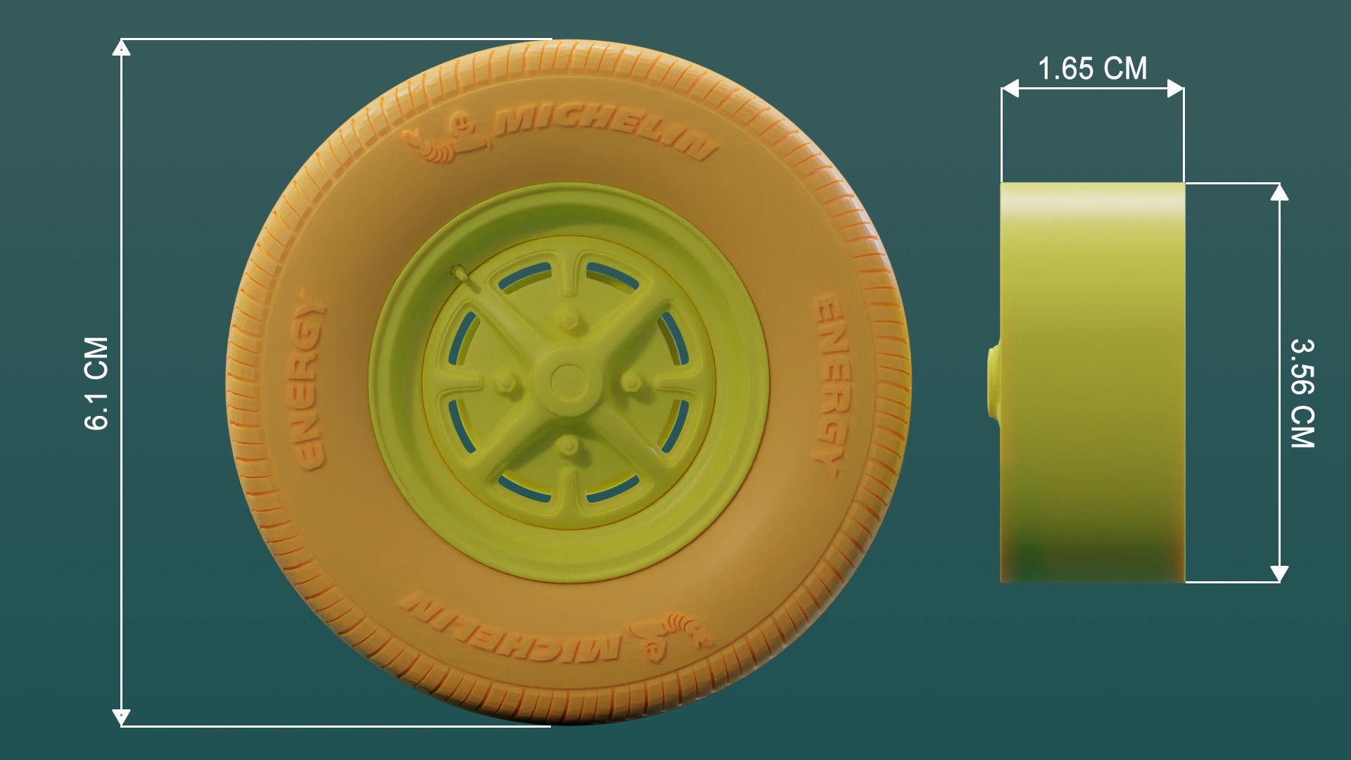 car wheel print ready 3D model 3D printable | CGTrader
