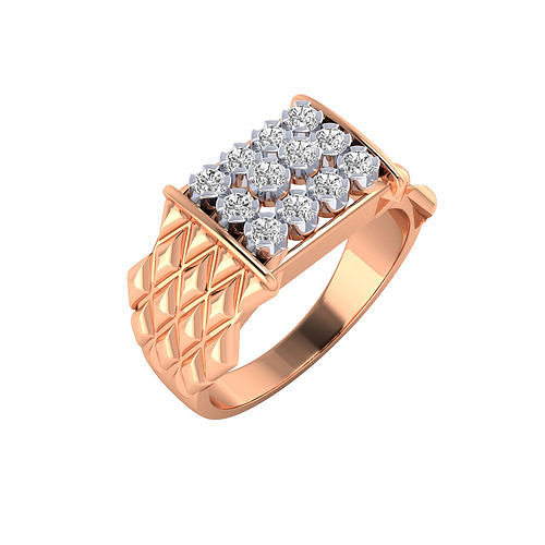GR-1015 elegant diamond ring in rose gold 3D model 3D printable | CGTrader