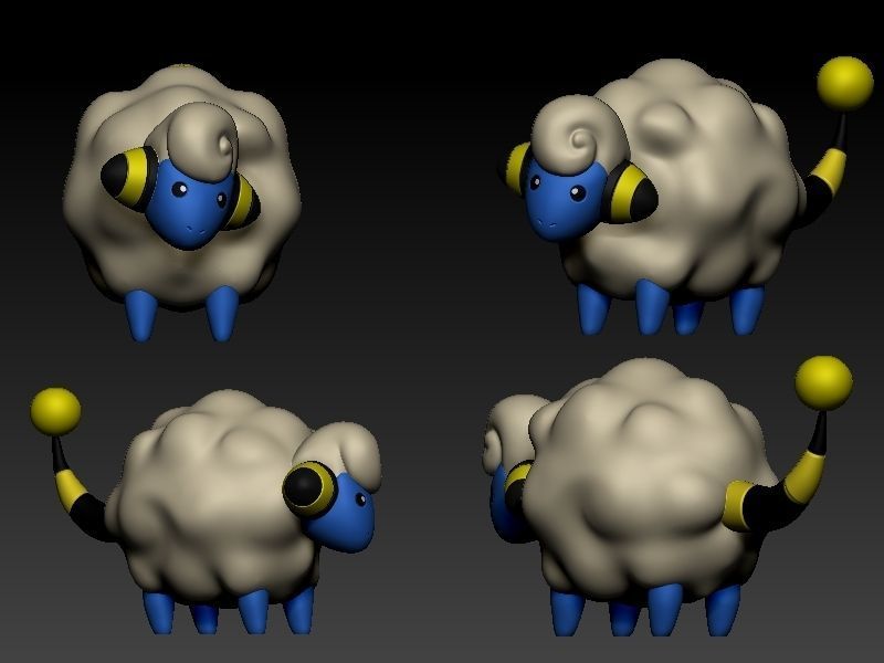Pokemon mareep evolution pack 3D model 3D printable | CGTrader