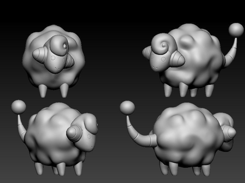 Pokemon mareep evolution pack 3D model 3D printable | CGTrader