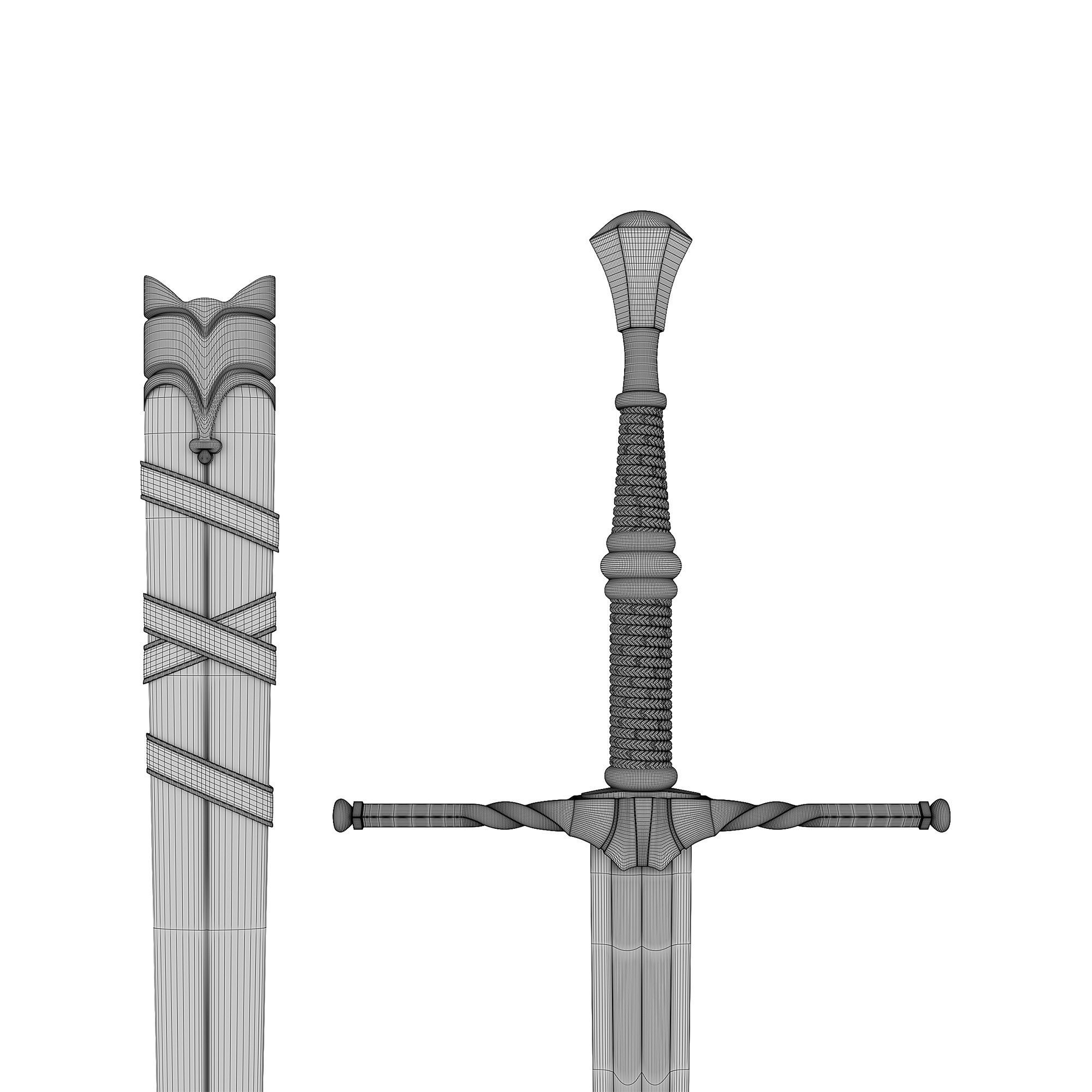 The witcher steel sword 3D model | CGTrader
