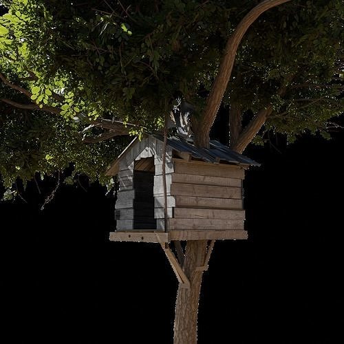 treehouse wooden dog house free VR / AR / low-poly Texture | CGTrader