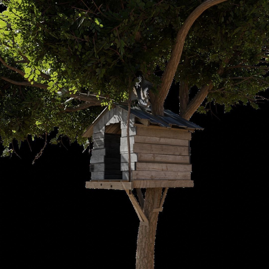 treehouse wooden dog house free VR / AR / low-poly Texture | CGTrader