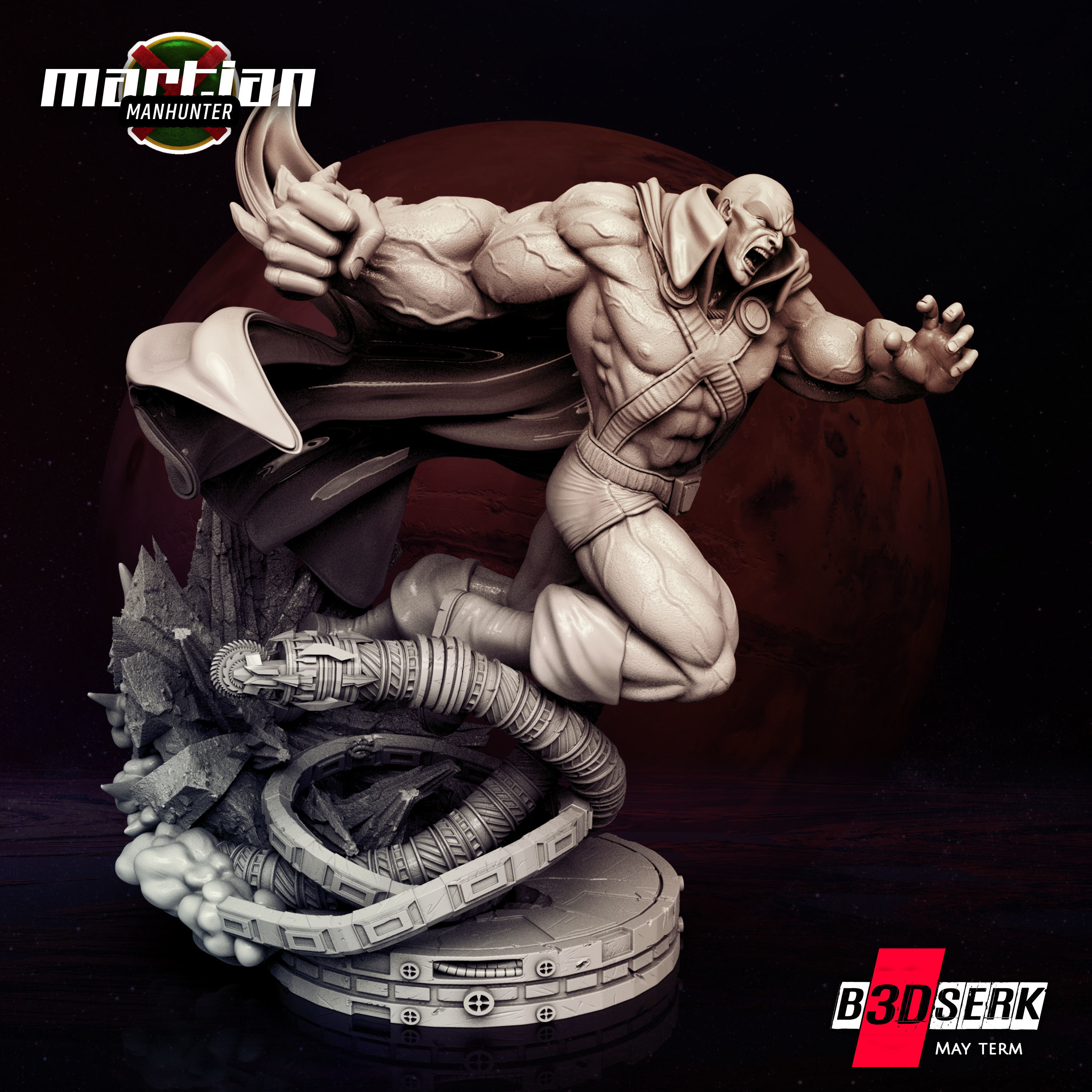 B3DSERK May Term Martian Manhunter Sculpture for 3d printing 3D model ...