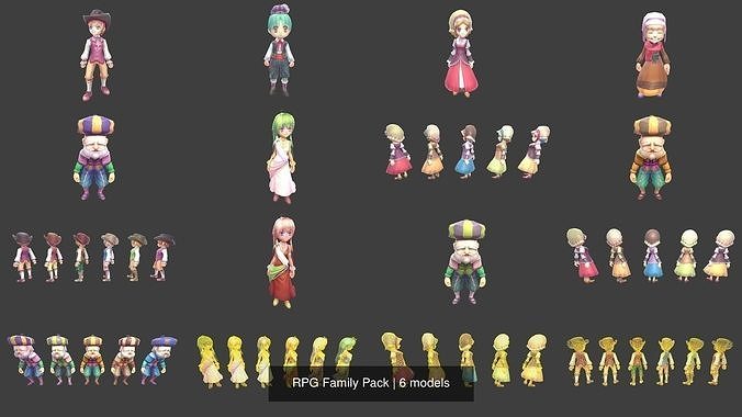 3D Model Collection RPG Family Pack VR / AR / low-poly | CGTrader