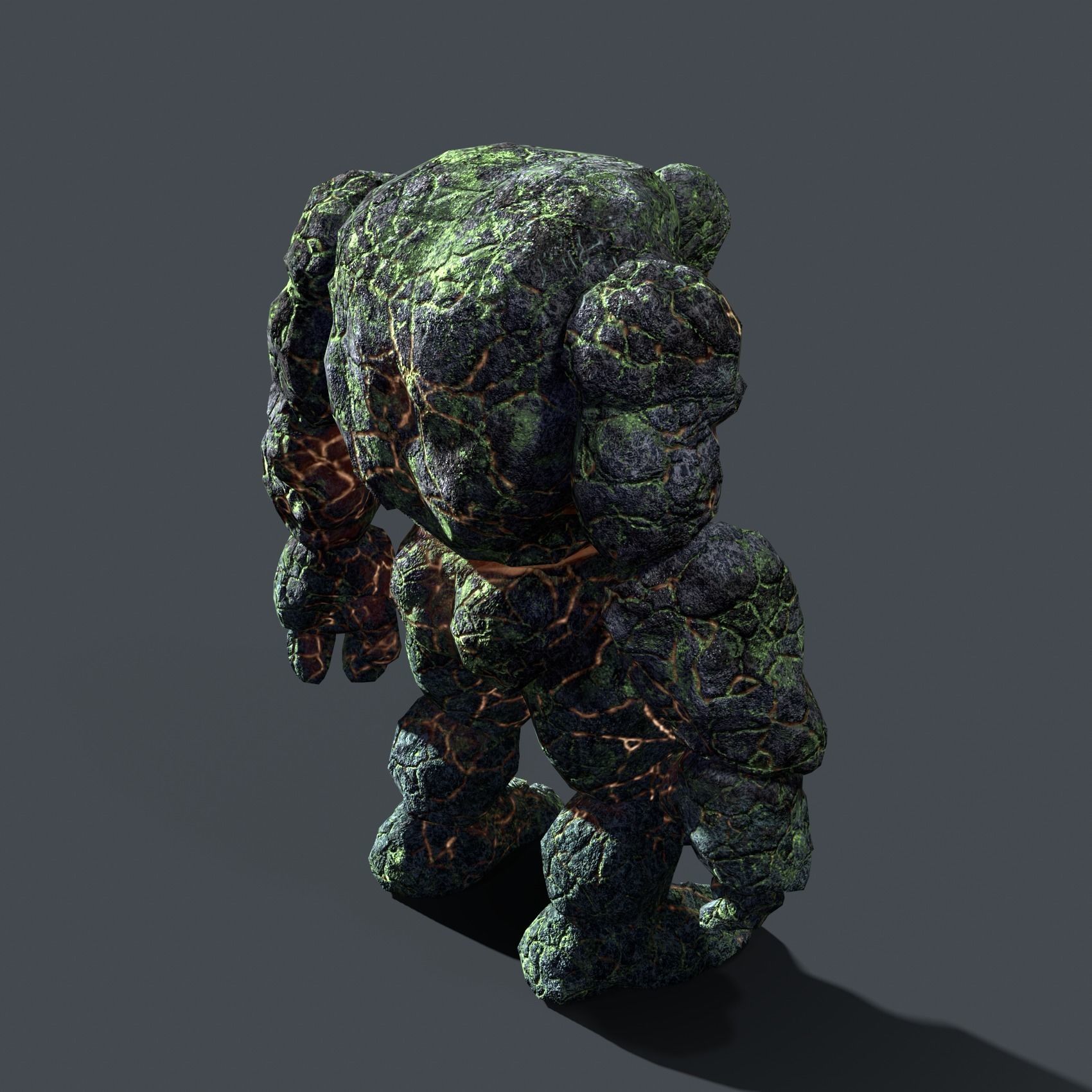 3D model Elemental Golem - Rock Green - VR / AR / low-poly | CGTrader