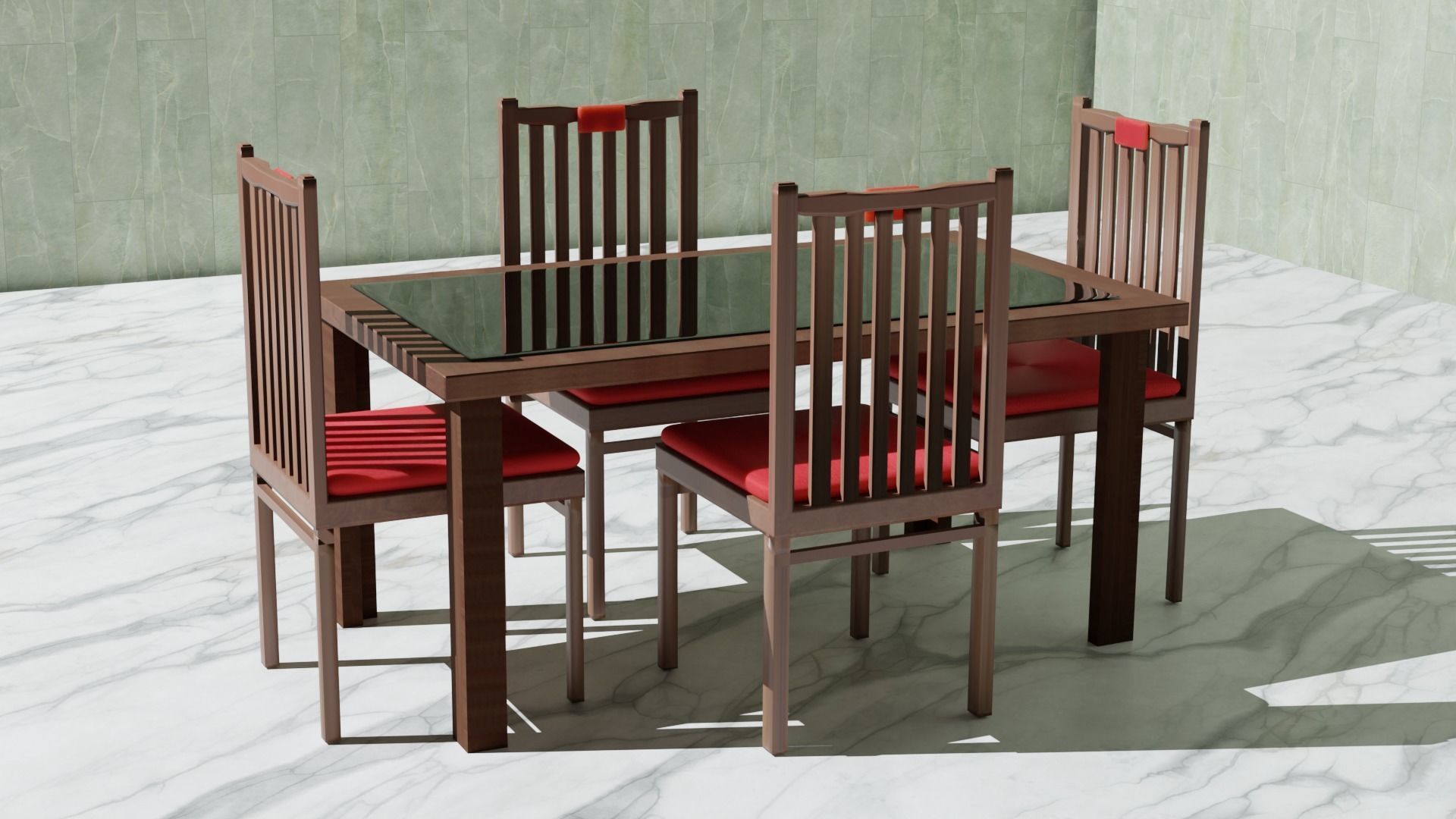 Dinning Table Set 3D Model free 3D model | CGTrader