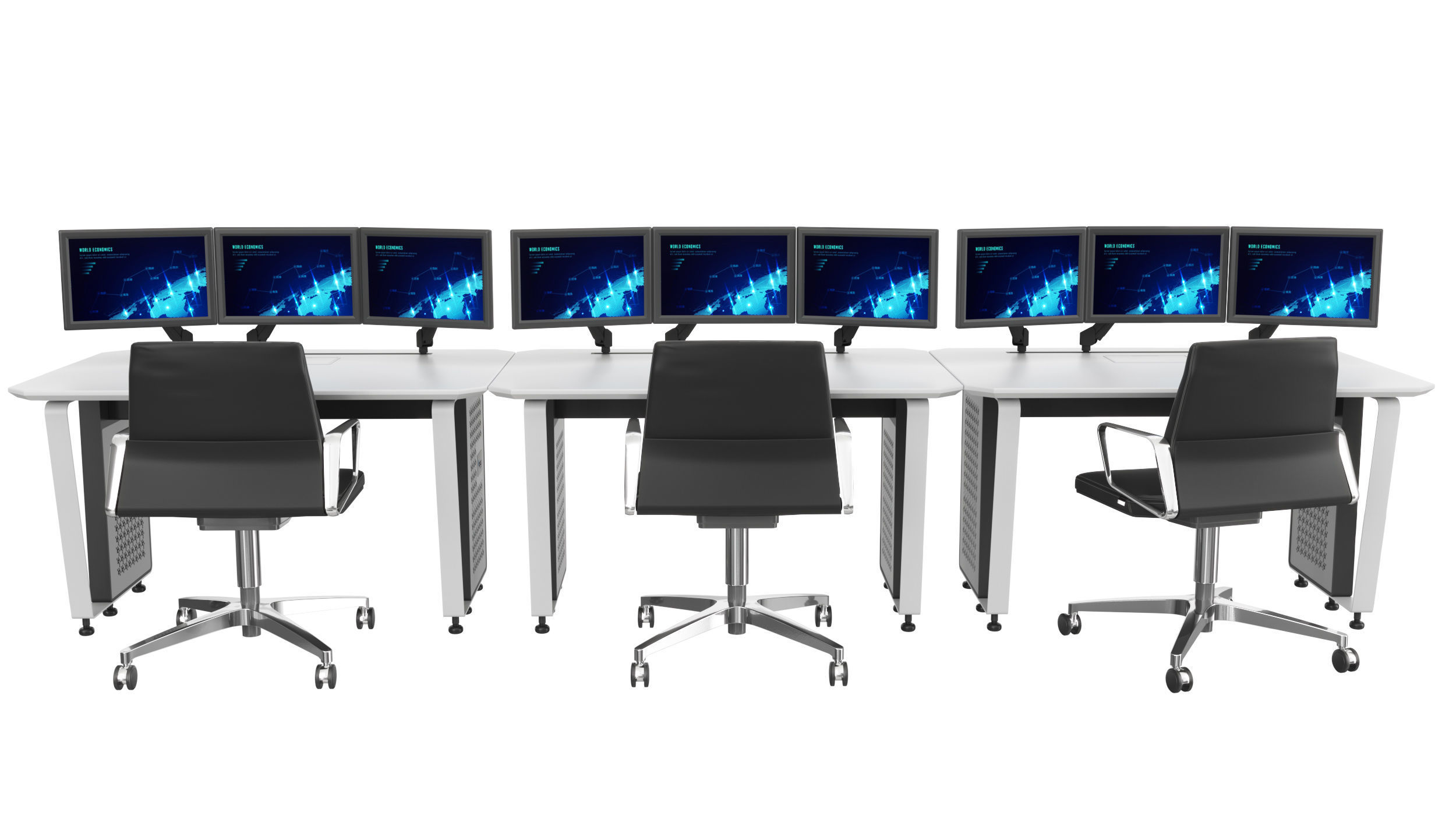 Control Room Desk 3D model | CGTrader