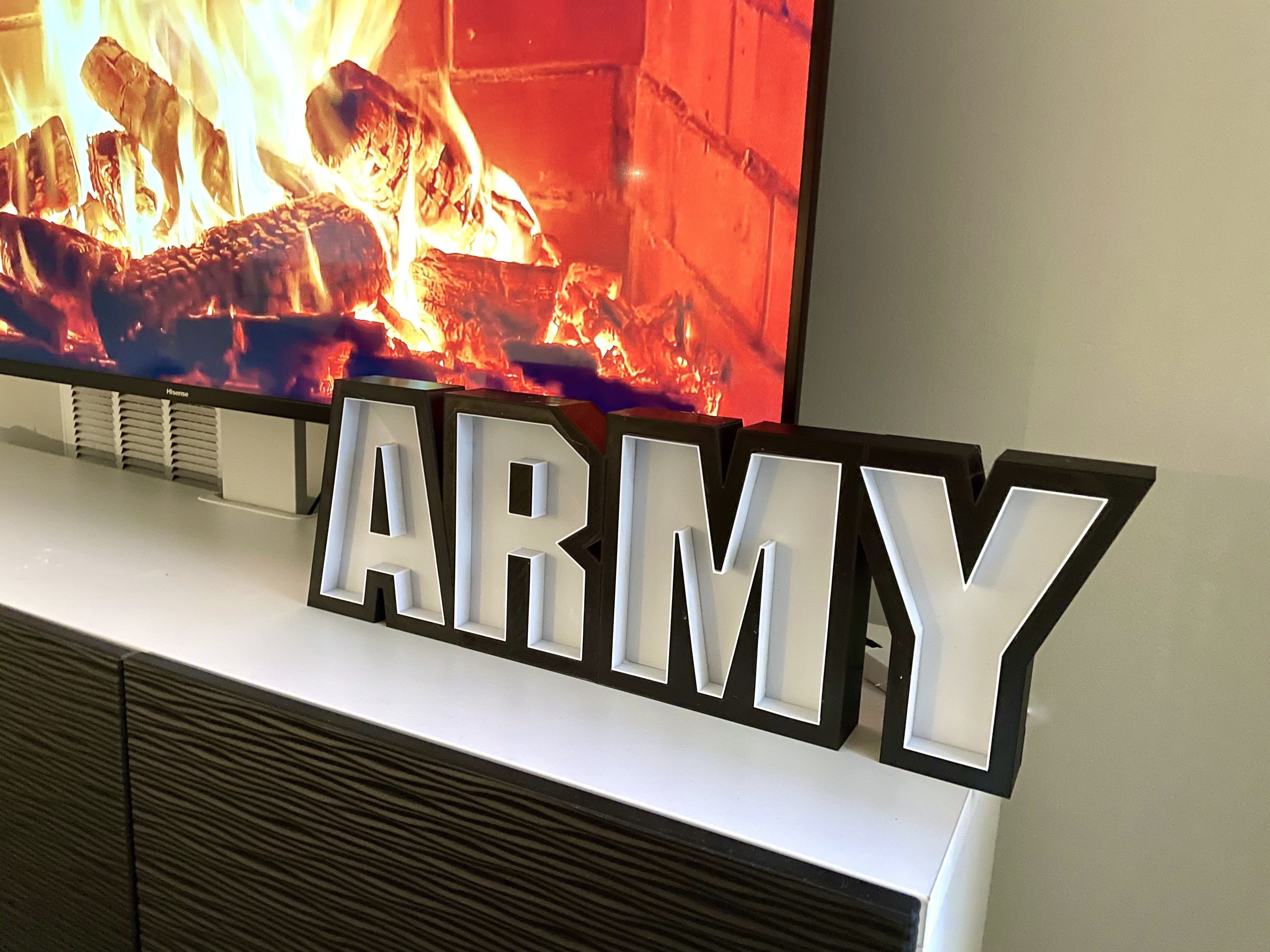 LED Army Sign 3D model 3D printable | CGTrader