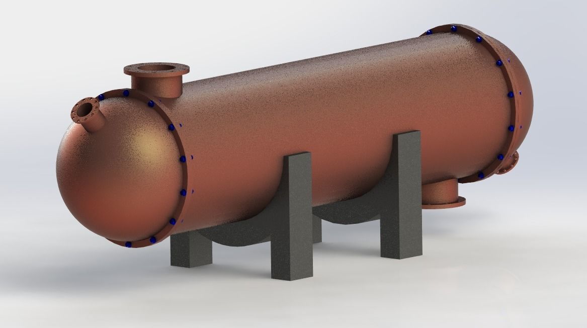 Heat exchanger type shell and tube 3D model 3D printable | CGTrader