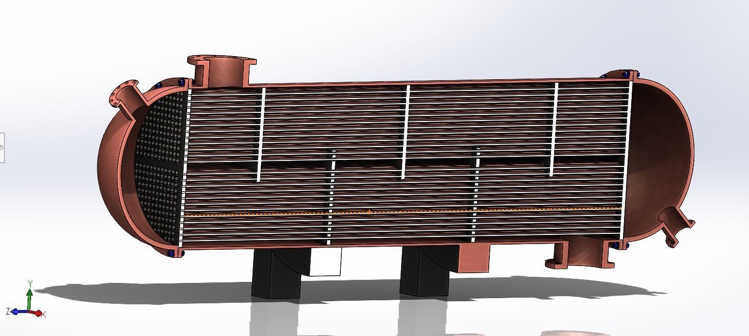 Heat exchanger type shell and tube 3D model 3D printable | CGTrader
