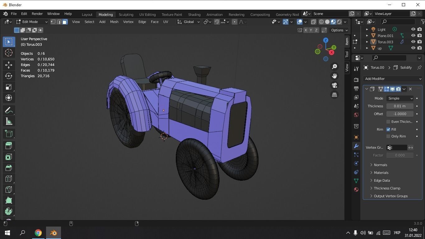 3D model Tractor Low poly Tractor Farm tractor VR / AR / low-poly ...