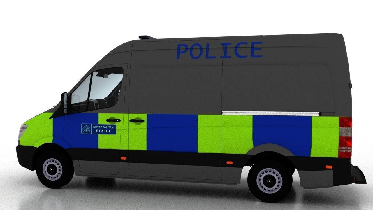 Mercedes Benz Sprinter L2H2 2009 England Police Prison UK 3D model ...