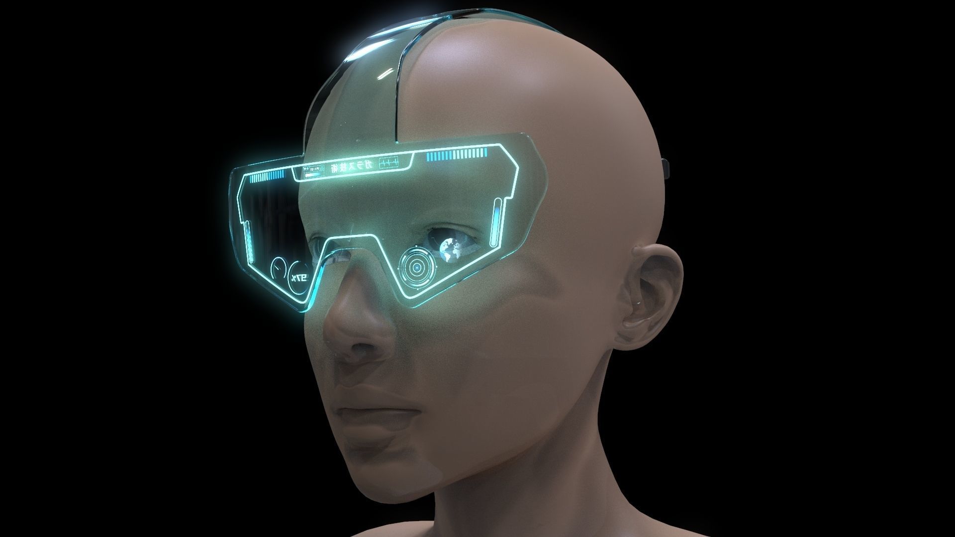 Sci Fi Helmet Goggles Glasses 3D model | CGTrader
