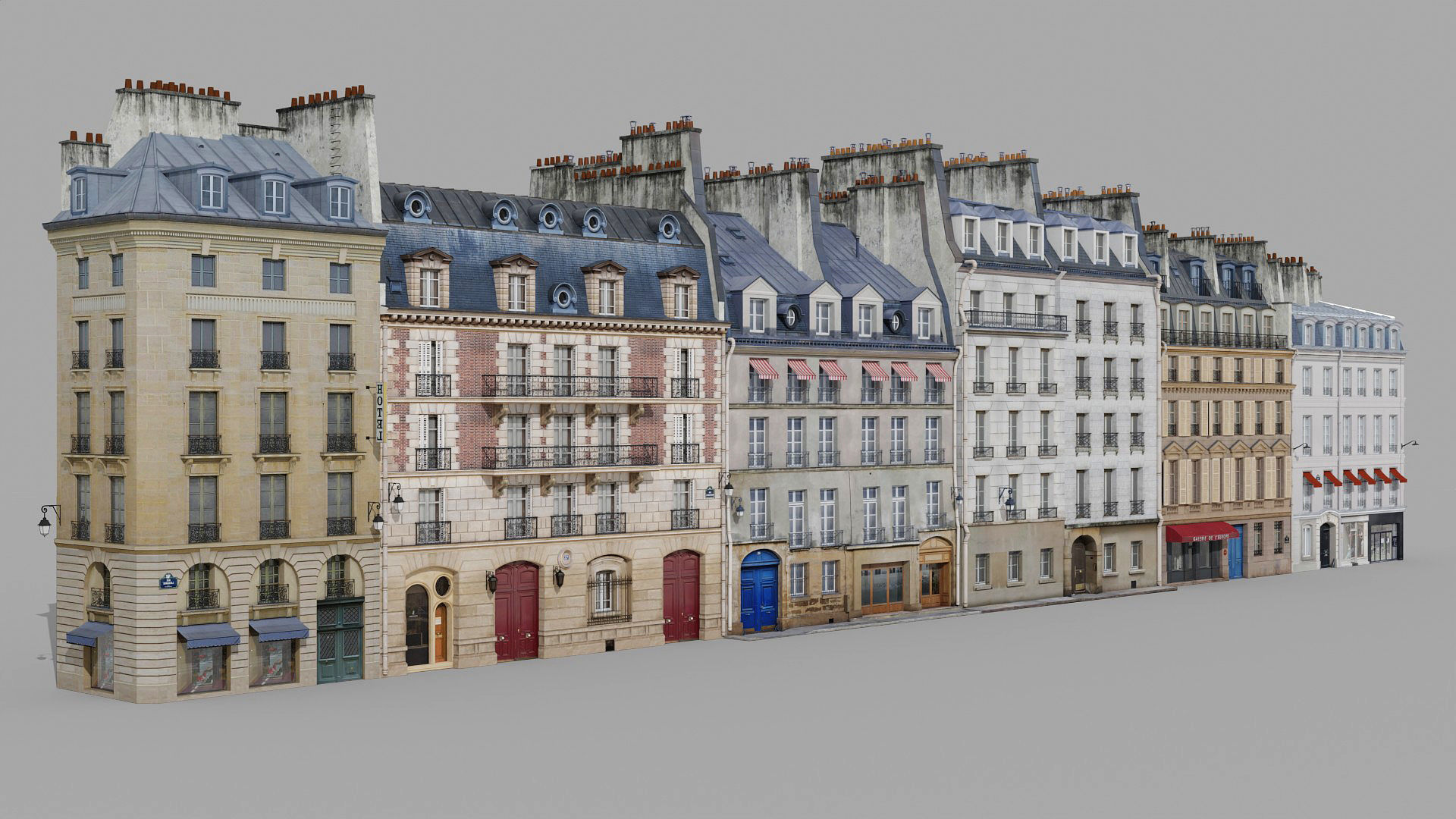 3D model Paris quarter 2 VR / AR / low-poly | CGTrader