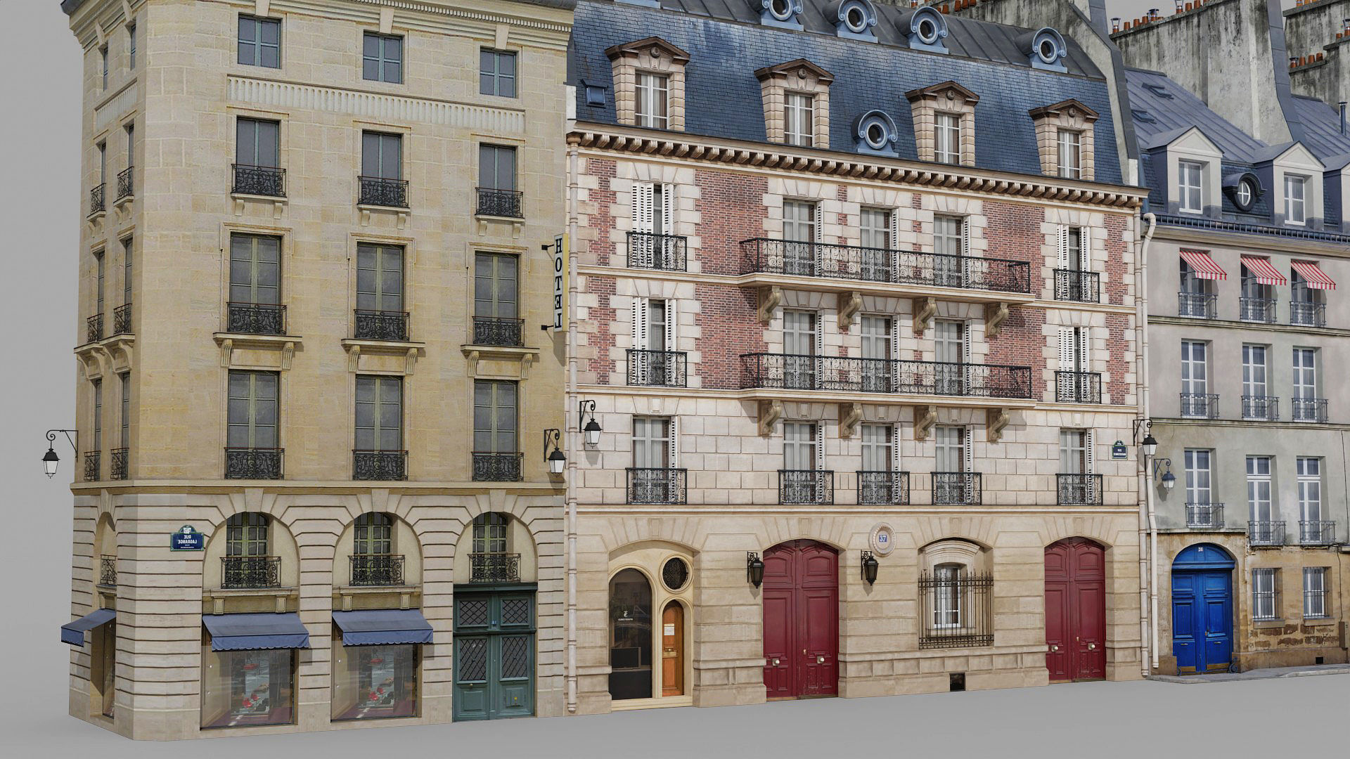 3D model Paris quarter 2 VR / AR / low-poly | CGTrader