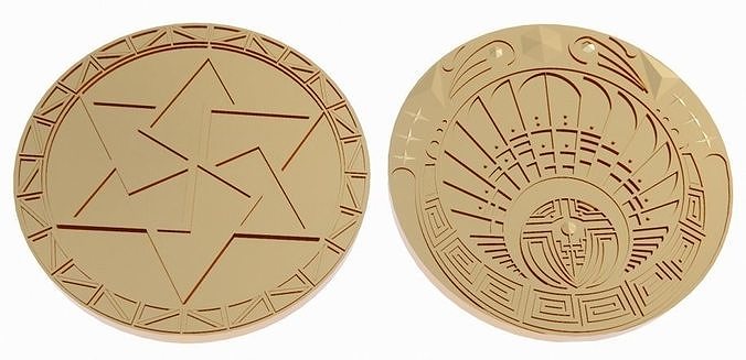Medal gold coin with egyptian design 3D model | CGTrader