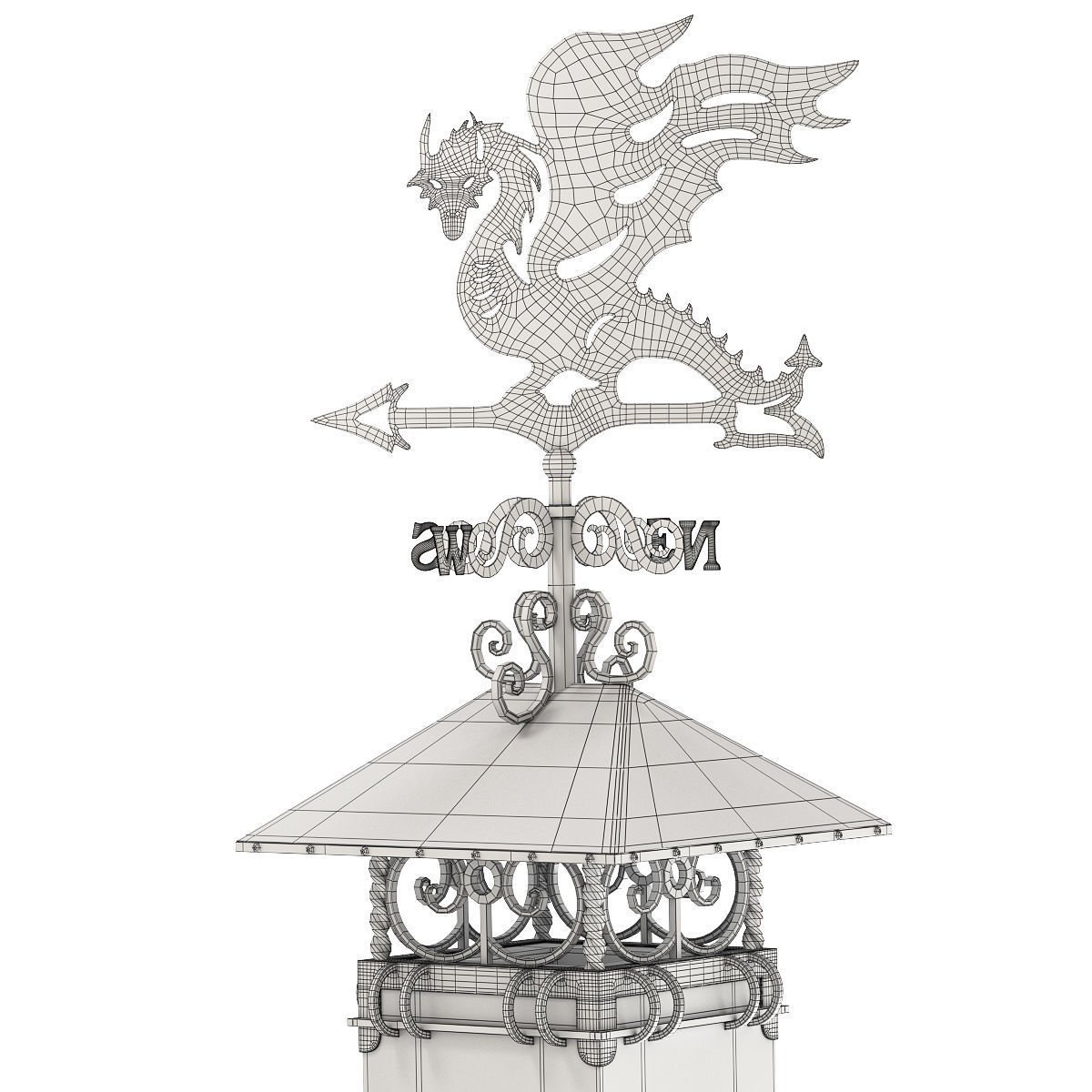 Weather vane dragon 3D model | CGTrader