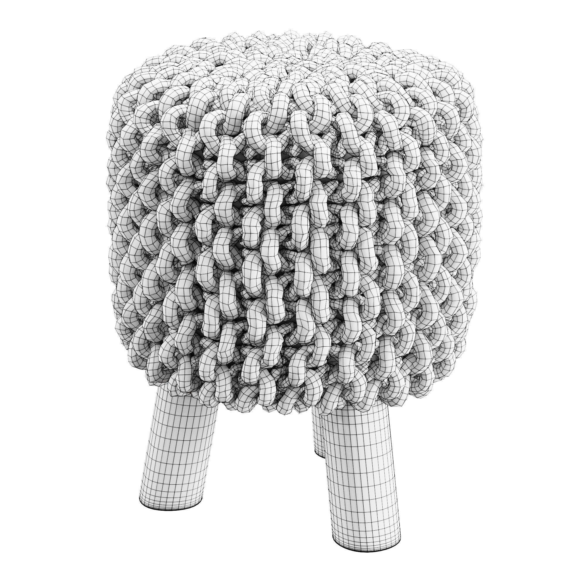 Chunky Knit Mini Stool 3D model | CGTrader