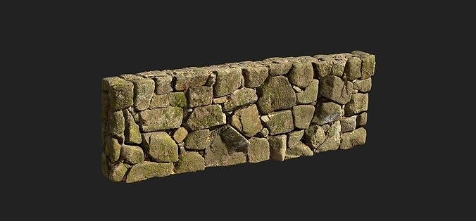 Stone wall free VR / AR / low-poly 3D model rigged | CGTrader