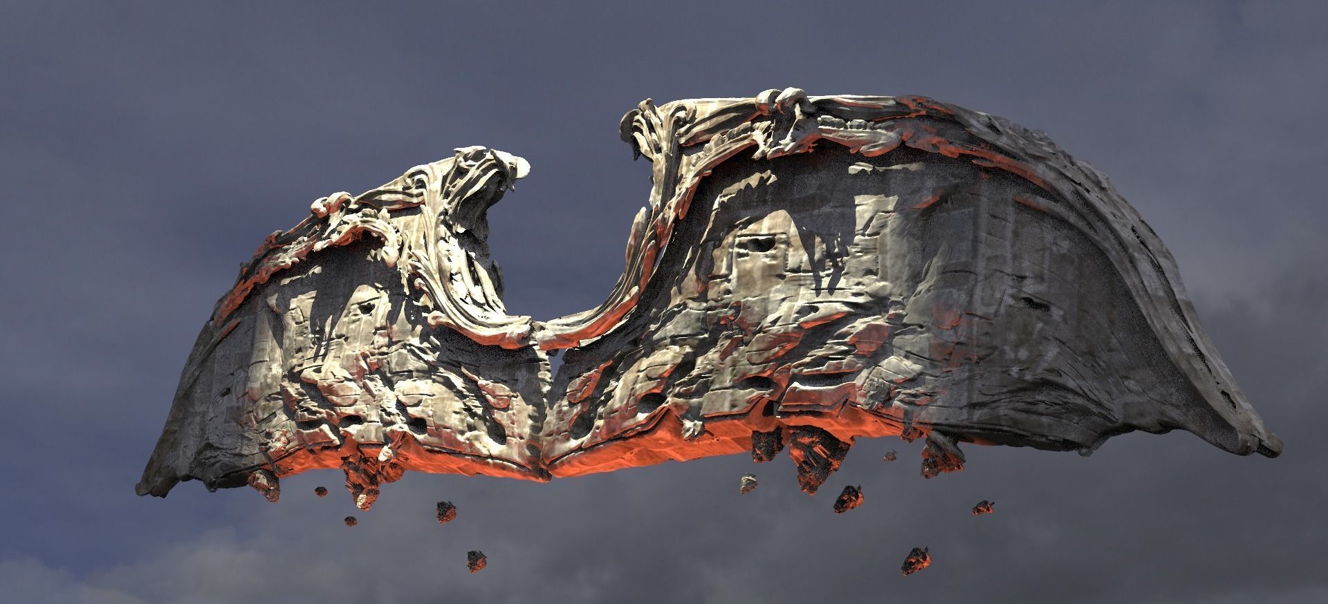 Angel Wings of Stone 3D model | CGTrader