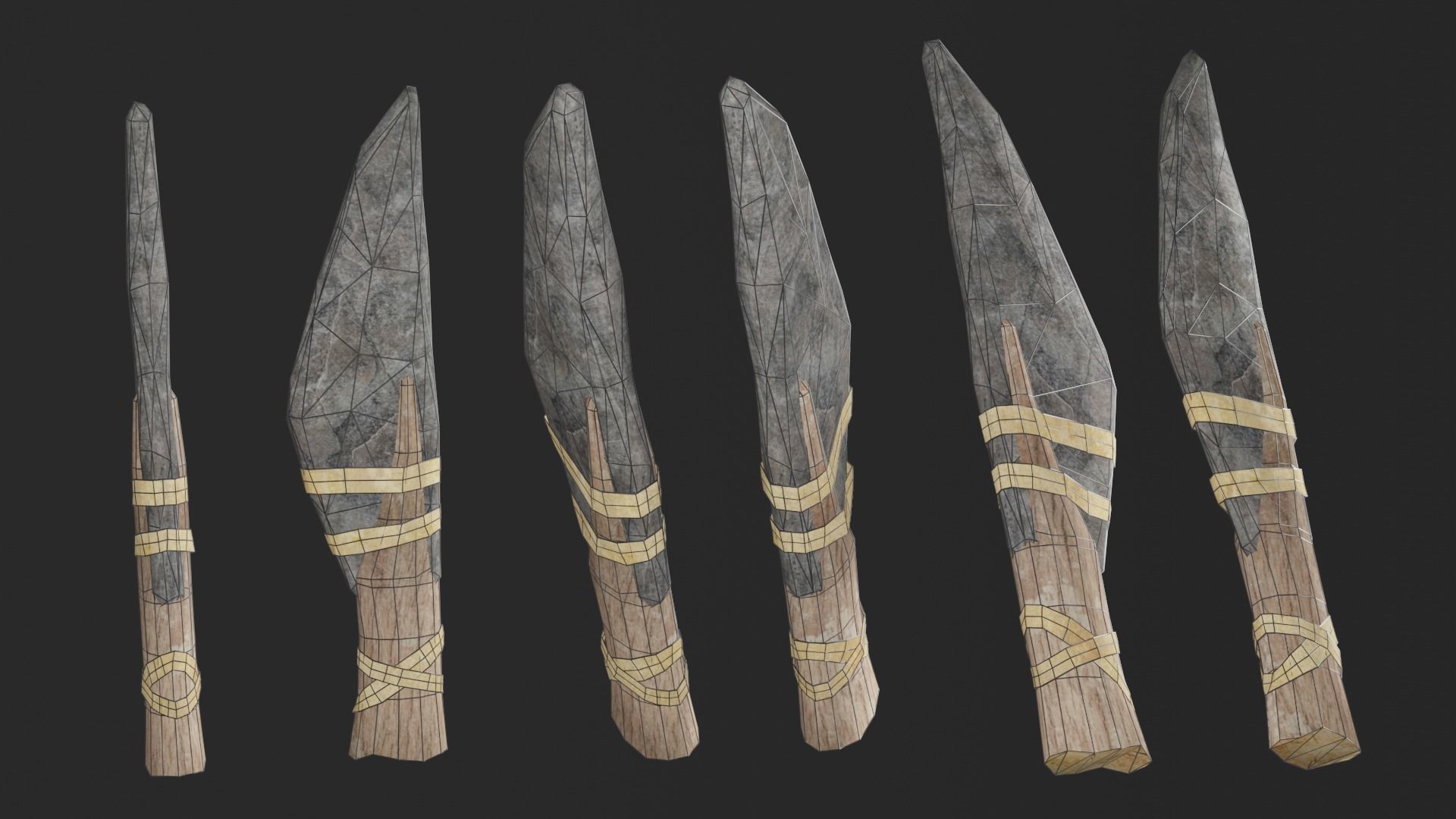 Stone Weapons 9 packs 3D model | CGTrader