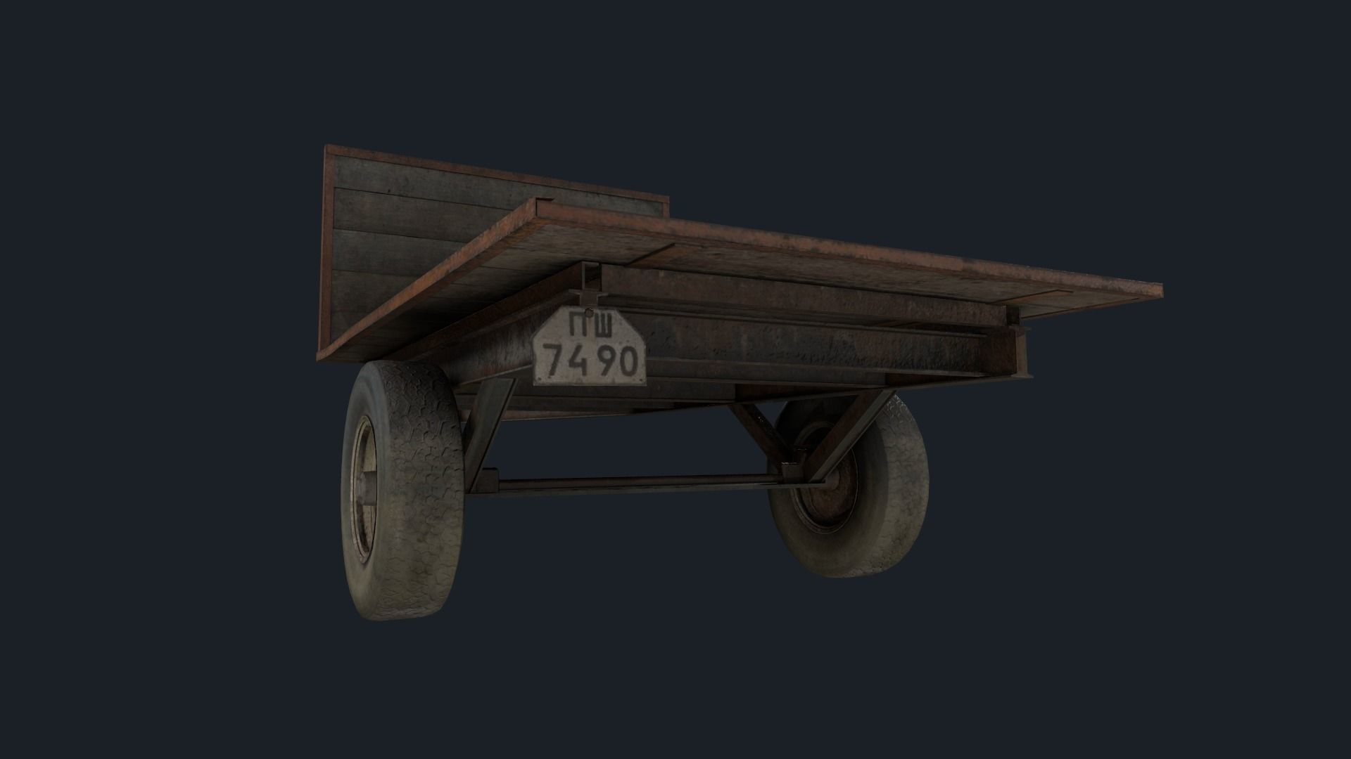 3D model Soviet tractor trailer - Low-Poly VR / AR / low-poly | CGTrader
