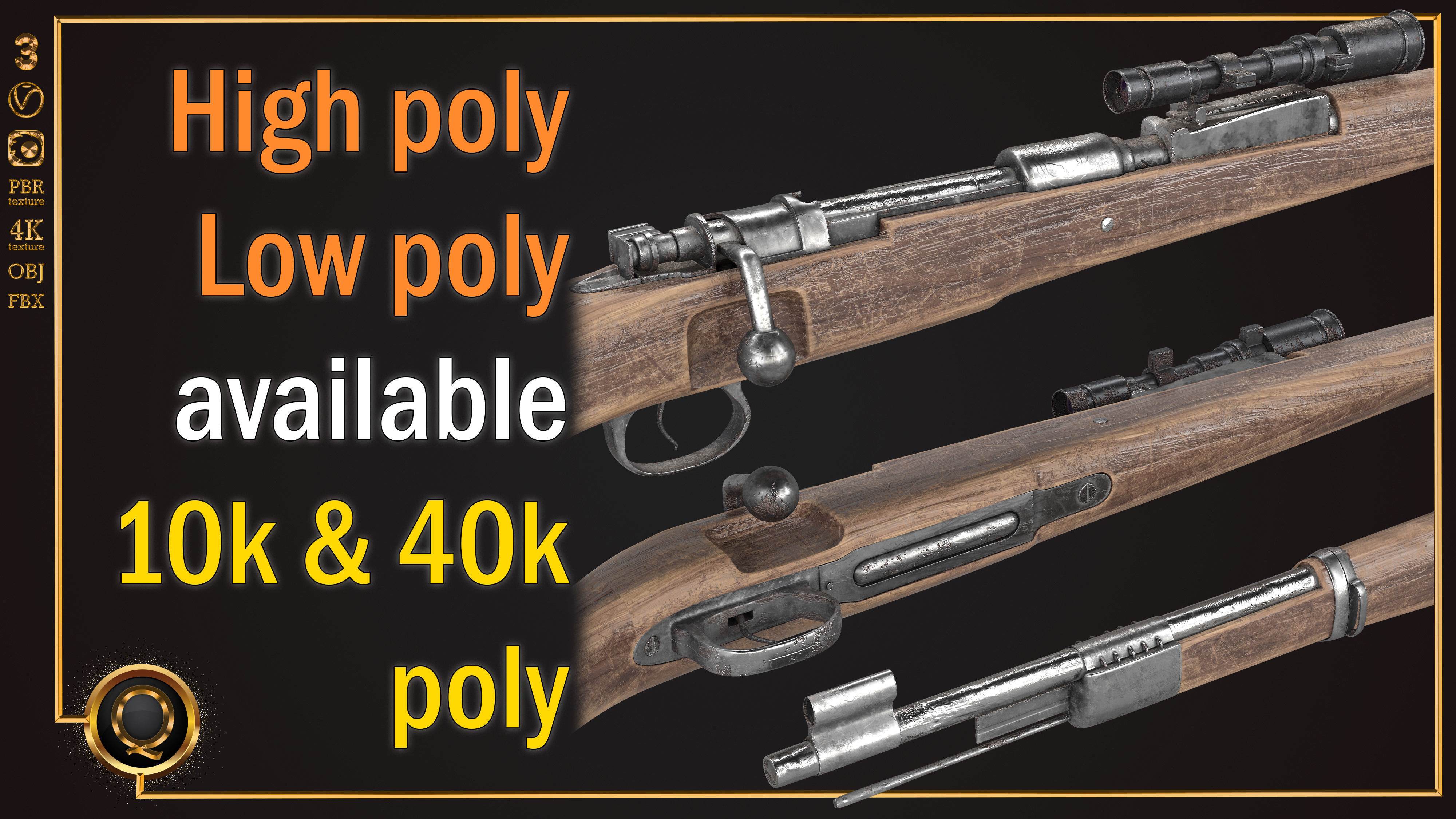 Old rifle gun 3D model | CGTrader