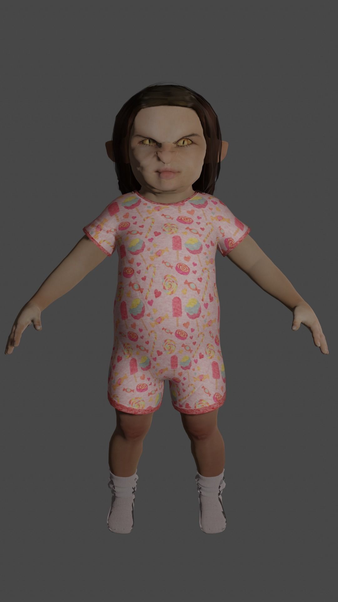 Baby Mina Monster Version free VR / AR / low-poly 3D model rigged ...