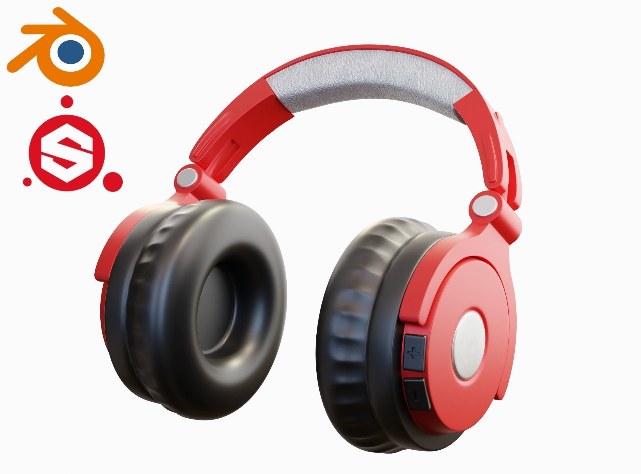 3D model Headphone Red PBR Subdivision Ready for Film VR / AR / low ...