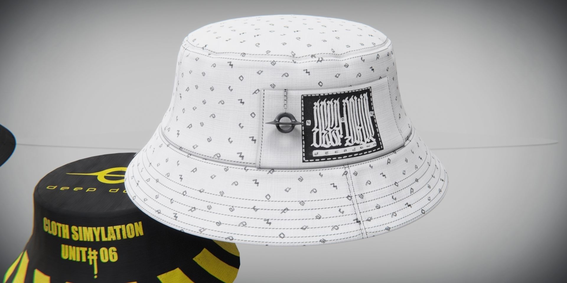 3D model Photoreal Low and High poly Bucket Hat Set VR / AR / low-poly ...
