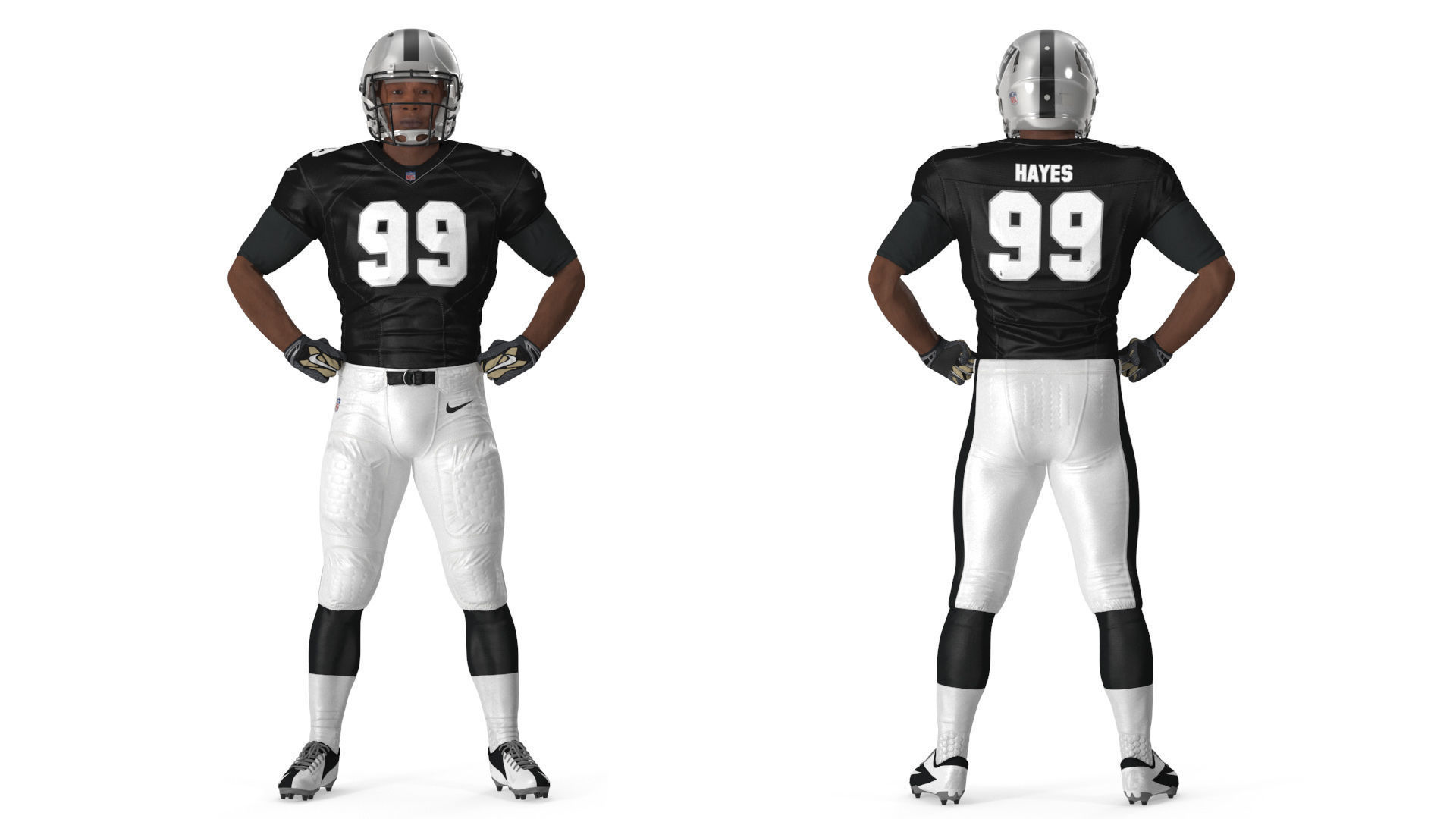 Las Vegas Raiders American Football Player Rigged Fur 3D model rigged ...