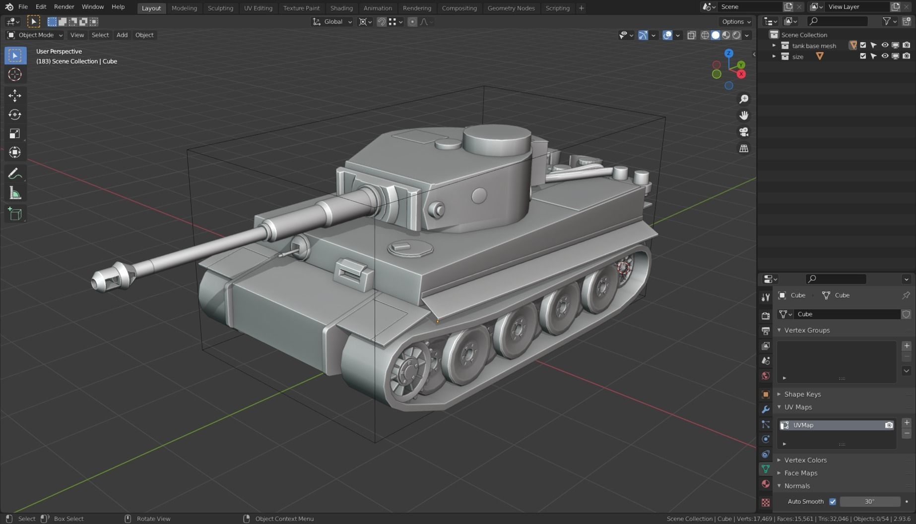 3D model Tiger I Tank Base Mesh VR / AR / low-poly | CGTrader