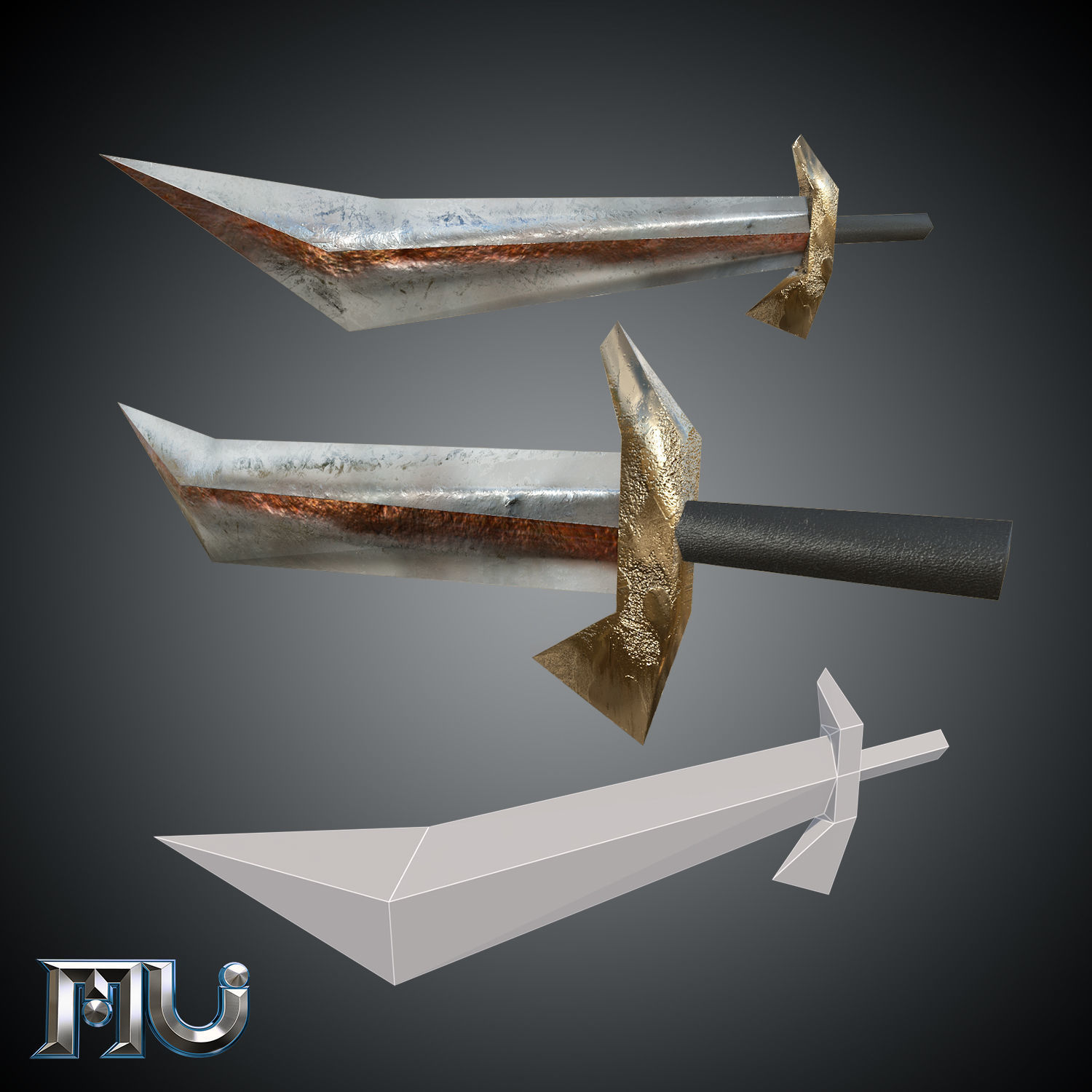 3D model MU Online Lowpoly Swords pack 1 VR / AR / low-poly | CGTrader