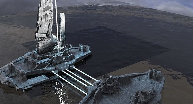 Halo Forerunner Inspired Gateway with bridge hologram 2 3D model | CGTrader