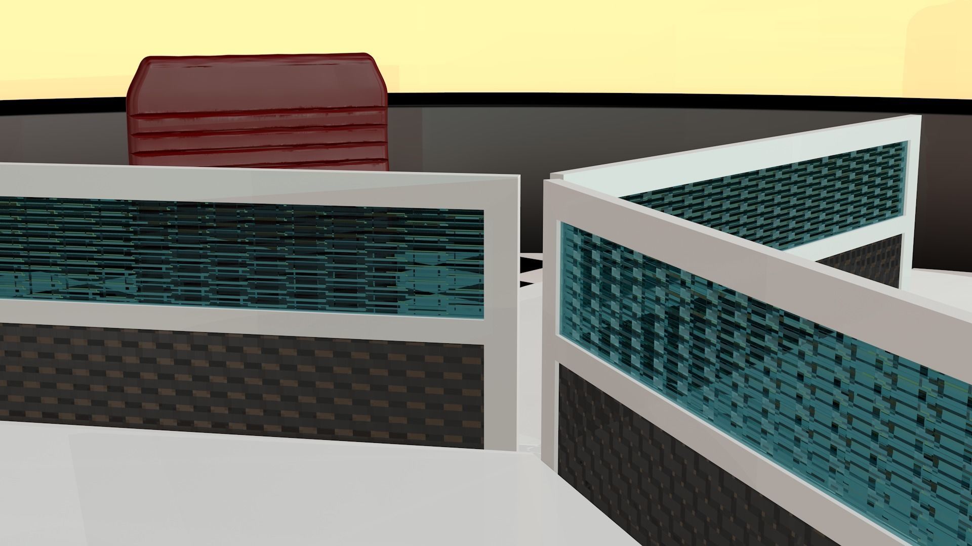 Triple desk 3D model | CGTrader