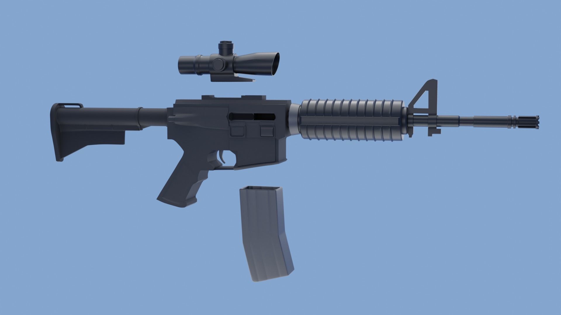 Assault rifle 3D model | CGTrader